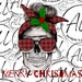 Merry Christmas Skull Mistletoe PNG FILE - Etsy