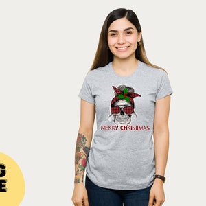 Merry Christmas Skull Mistletoe PNG FILE - Etsy