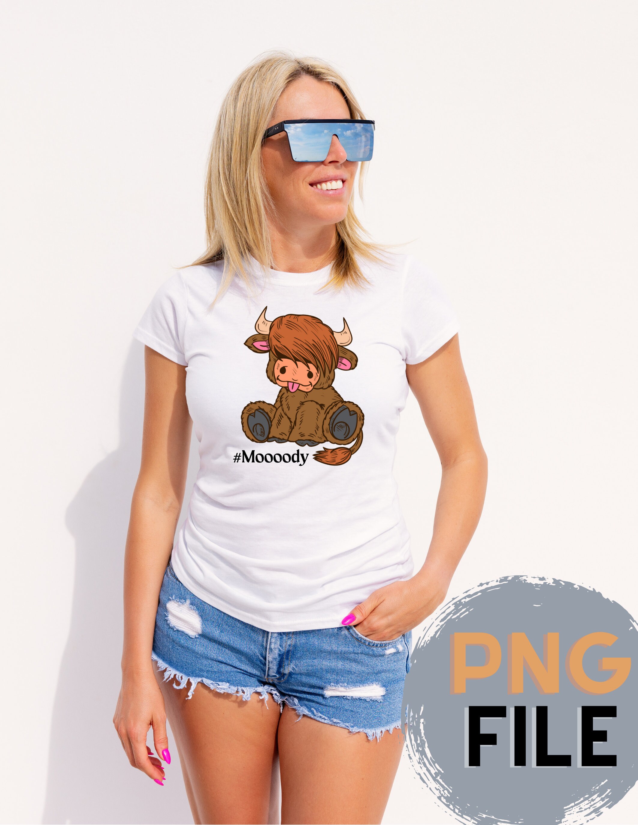 Mooody Cow Png File - Etsy