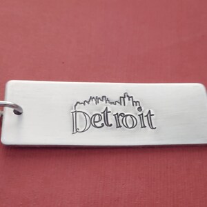 Detroit Skyline Keychain, City Skyline Key Chain, Michigan Keychain ...