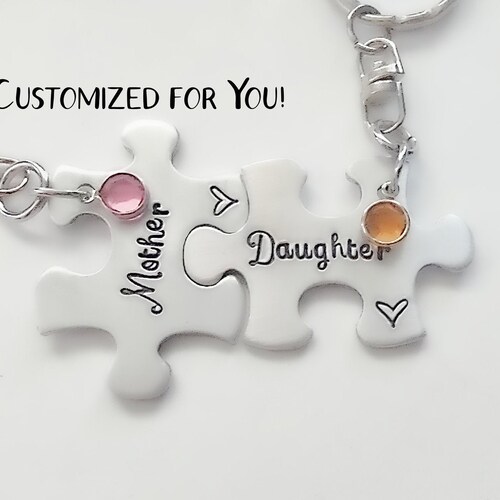 Mother Daughter Puzzle Keyrings Set Mother's Day Gift - Etsy