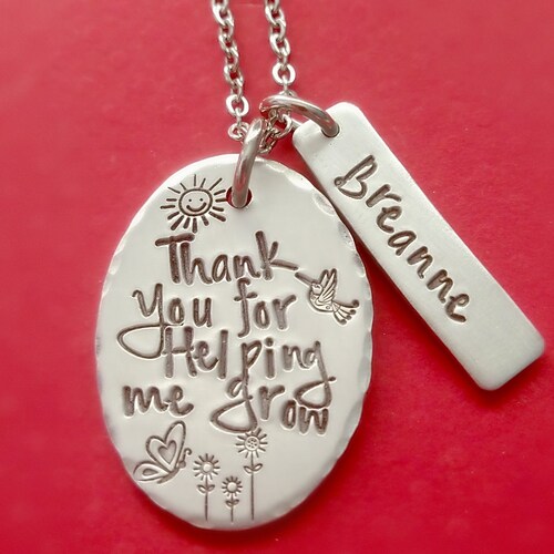 Thank You for Helping Me Grow Personalized Keychain Gift for - Etsy