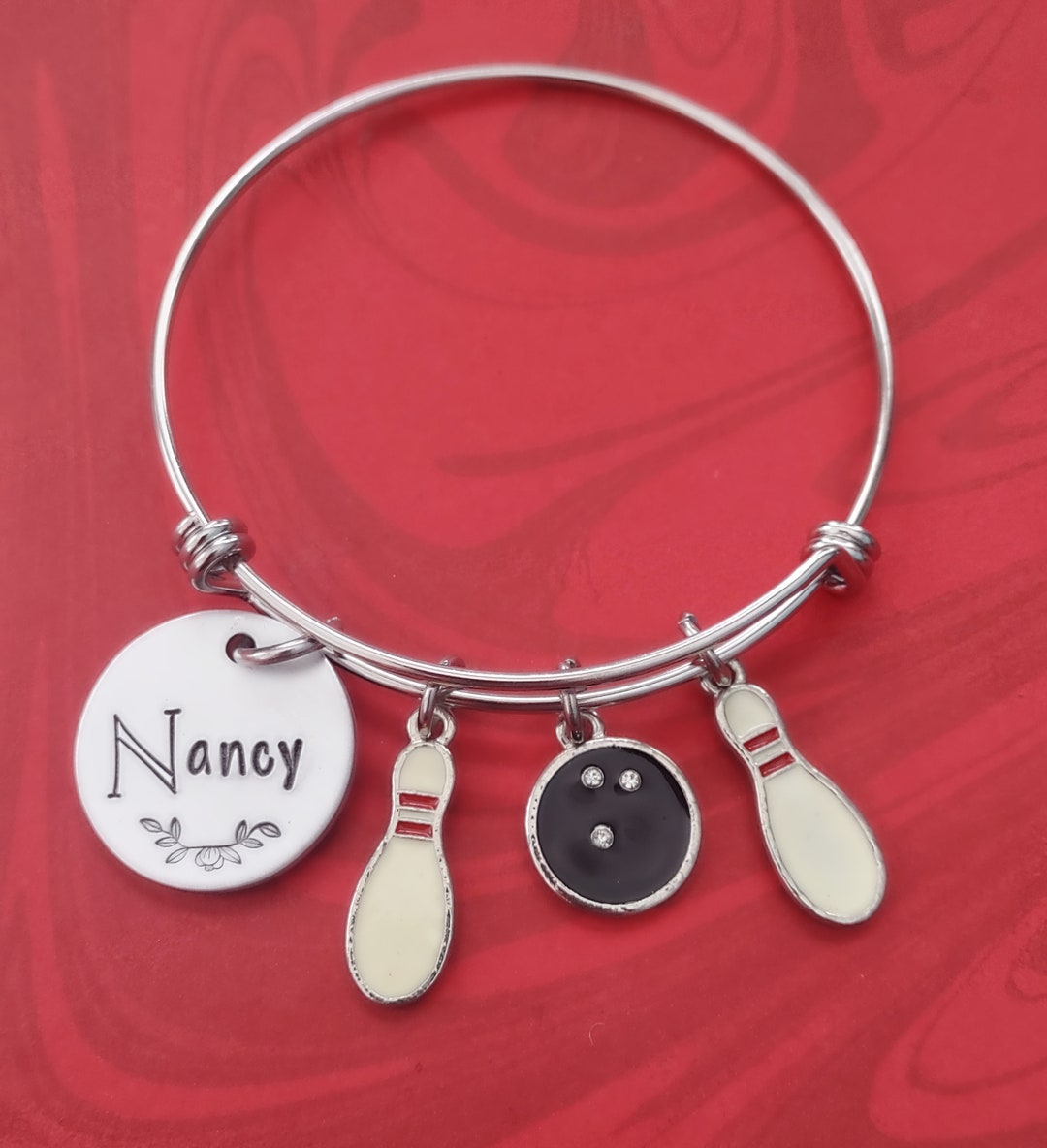 Personalized Bowling Bracelet, Hand Stamped Name Bracelet, Gift for ...