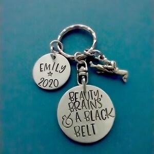 Personalized Martial Arts Keychain, Hand Stamped Karate Key Chain, Judo ...