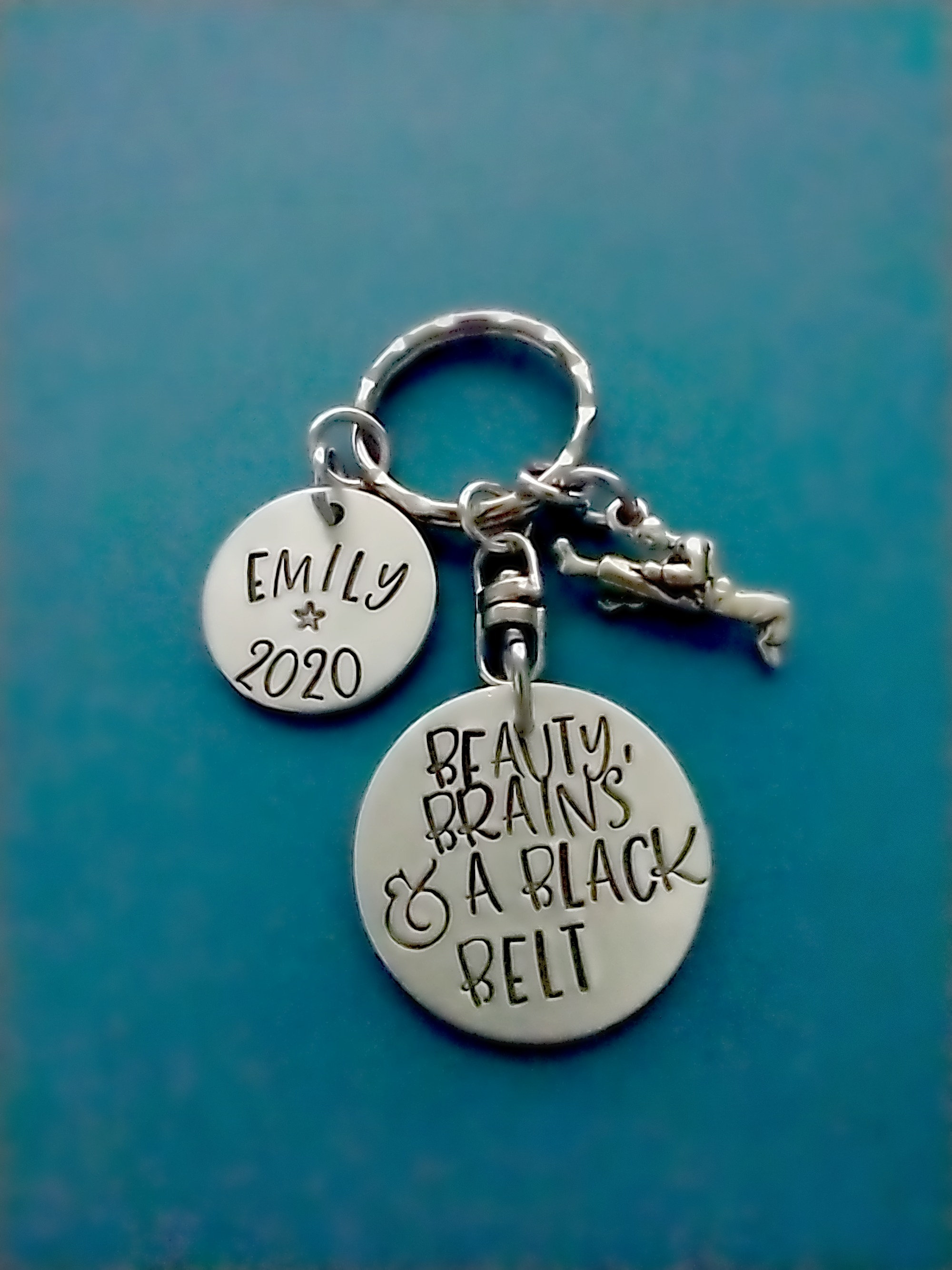 Personalized Martial Arts Keychain Hand Stamped Karate Key - Etsy