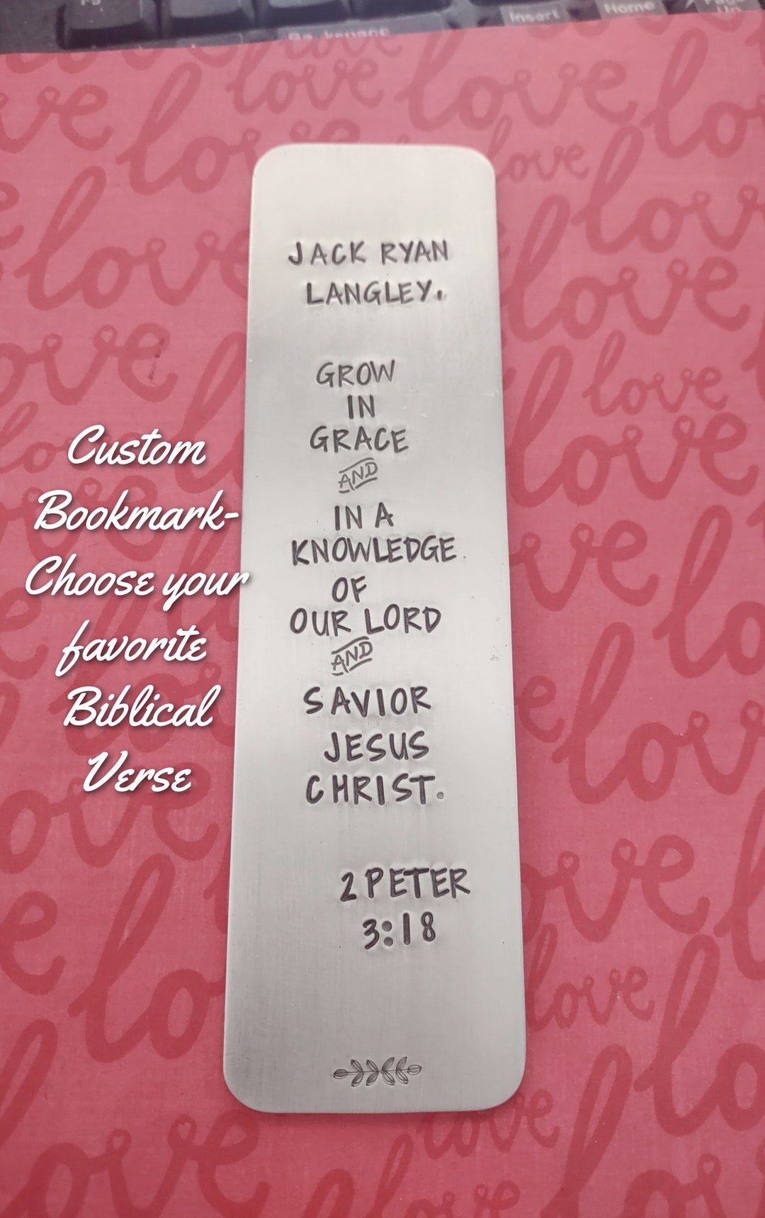 Scripture Religious Bookmark Personalized Biblical Verse Book - Etsy