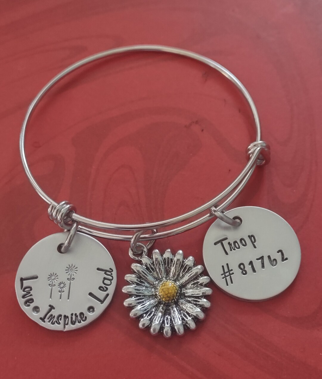 Scout Leader Bracelet, Hand Stamped Jewelry, Love Lead Inspire, Troop ...