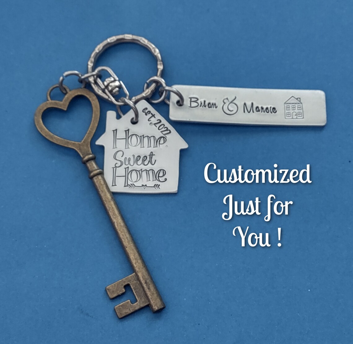 New Homeowner Keychain Hand Stamped New Home Purchase Key - Etsy