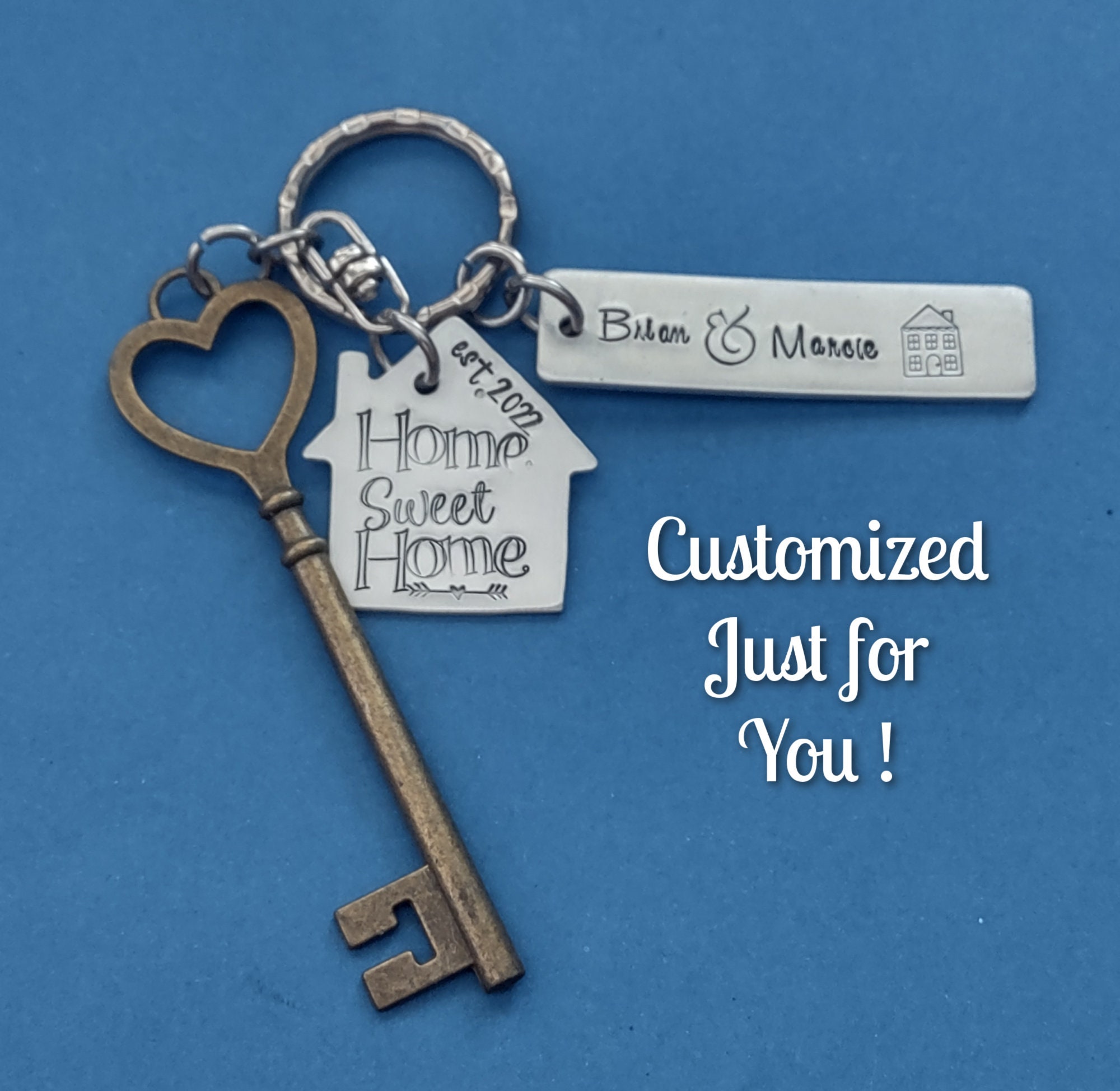 New Homeowner Keychain Hand Stamped New Home Purchase Key - Etsy