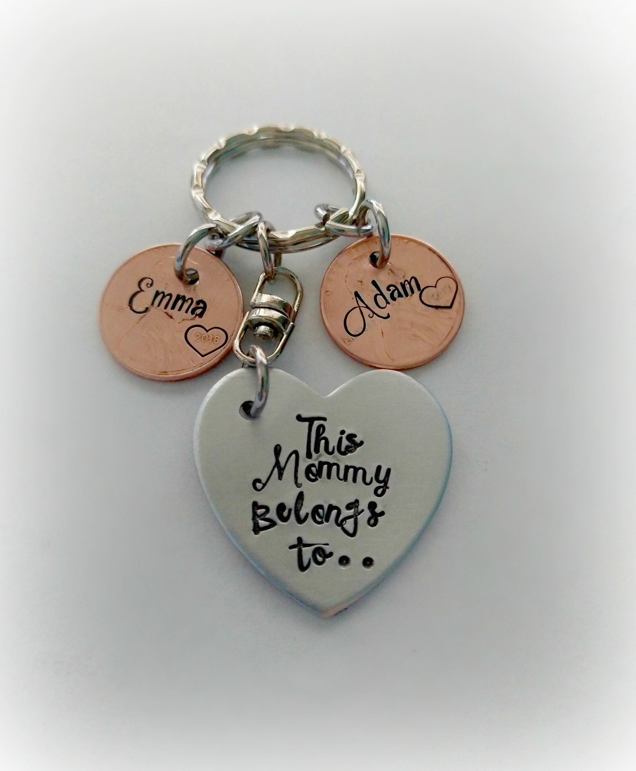 Personalized Mom Penny Keychain Mother's Day Key Chain | Etsy