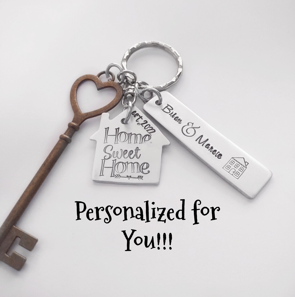 New Homeowner Keychain Hand Stamped New Home Purchase Key - Etsy