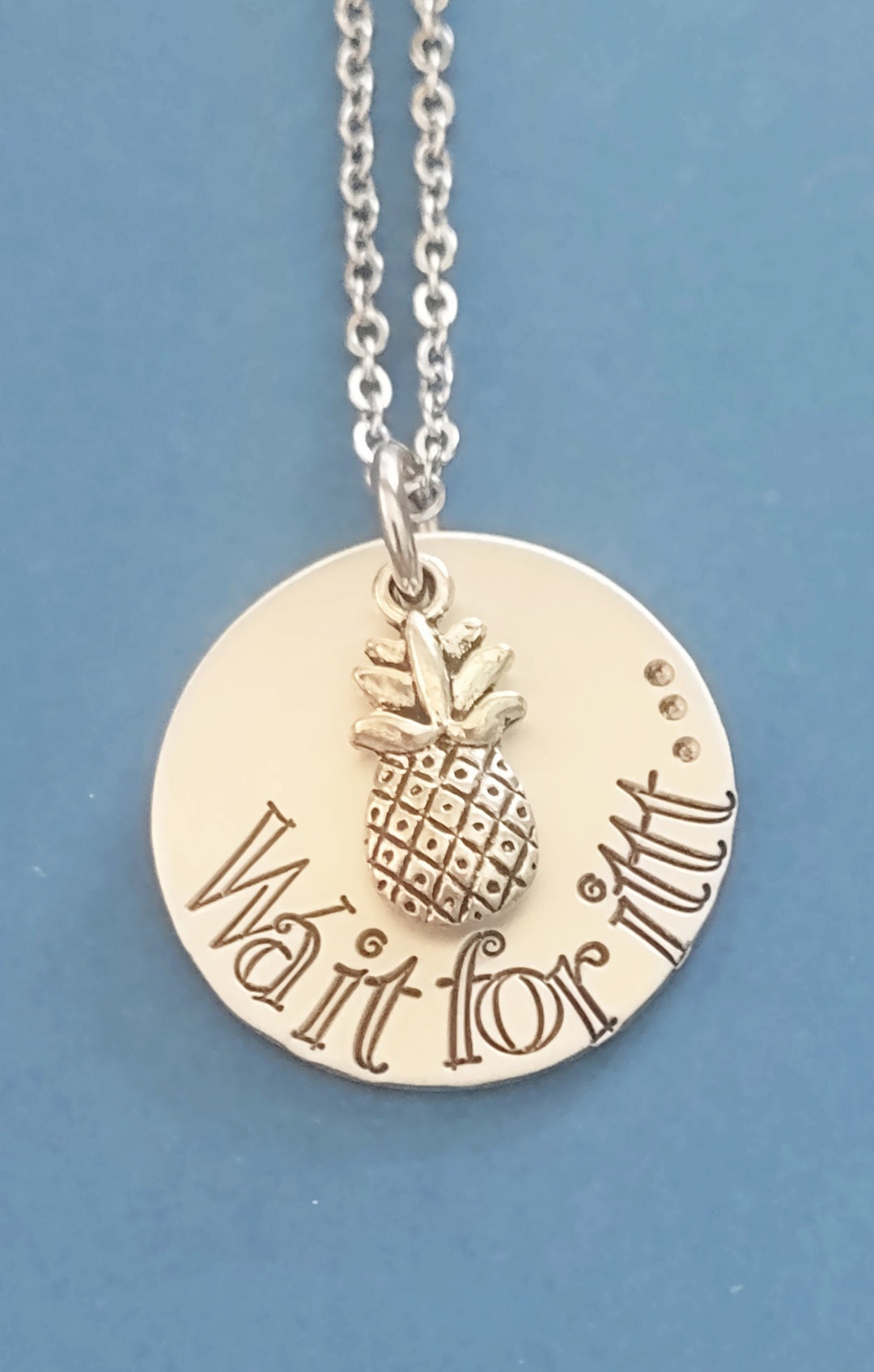 Psych Hand Stamped Pineapple Necklace, C'mon Son, Wait for It, Wait for ...