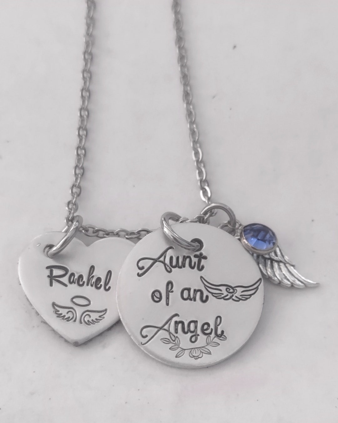Aunt of an Angel, Personalized Memorial Necklace, Granddaughter ...