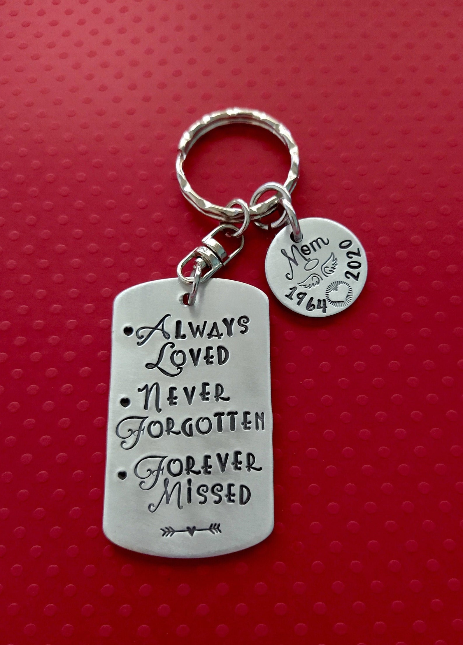 Personalized Memorial Keychain Loss of Parent Sympathy Gift | Etsy