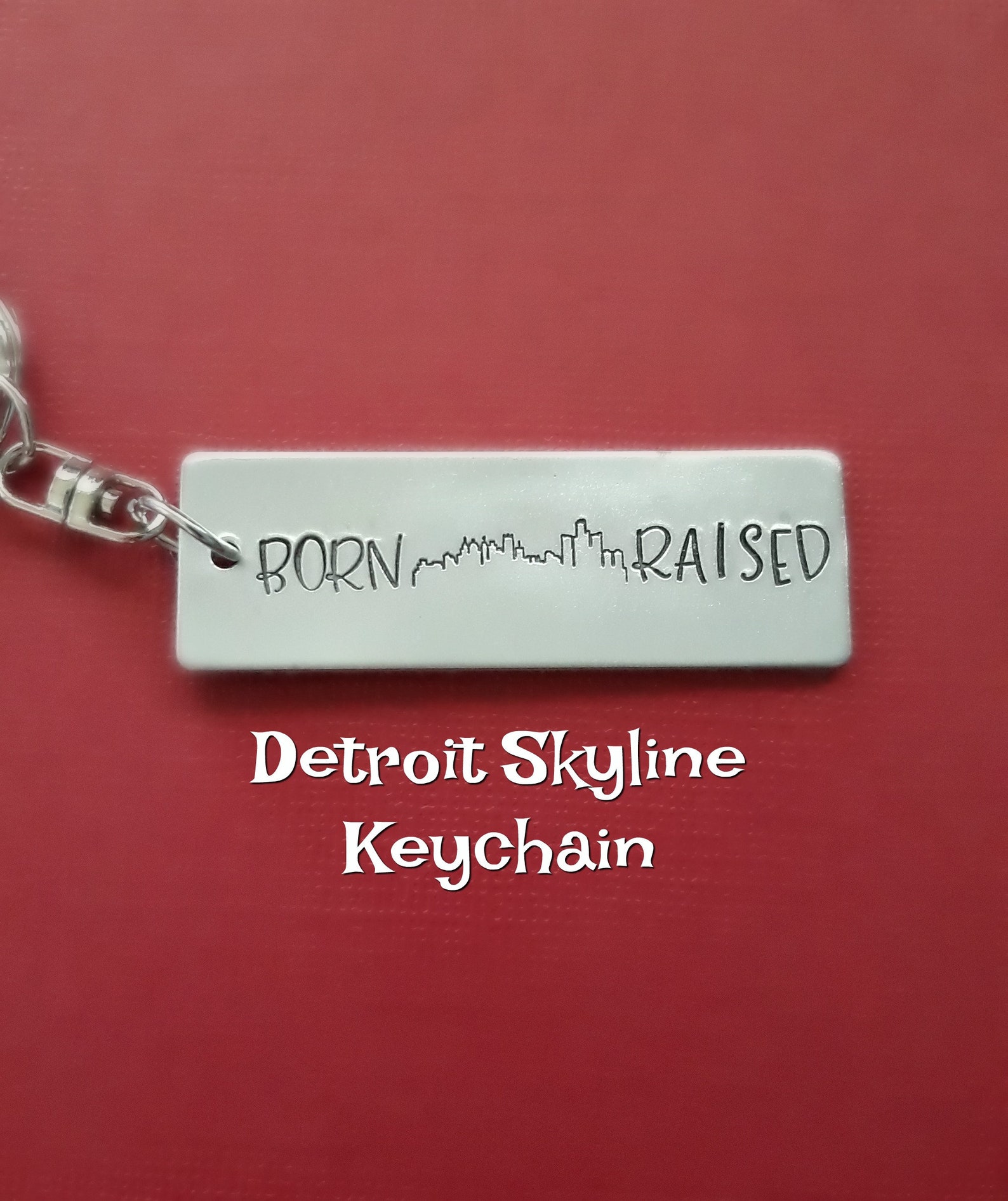 Detroit Skyline Keychain City Skyline Key Chain Michigan - Etsy
