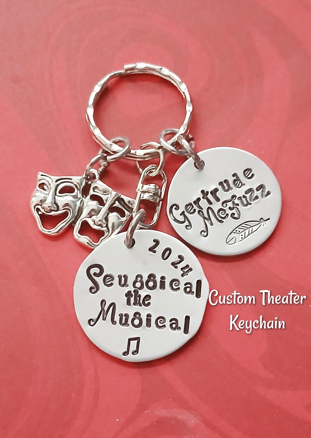 Custom Theater Keychain, Musical, Personalized Theatre Key Chain ...