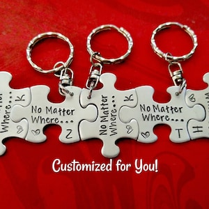 Personalized Puzzle Piece Necklaces or Keychains, Bridesmaid Gifts ...
