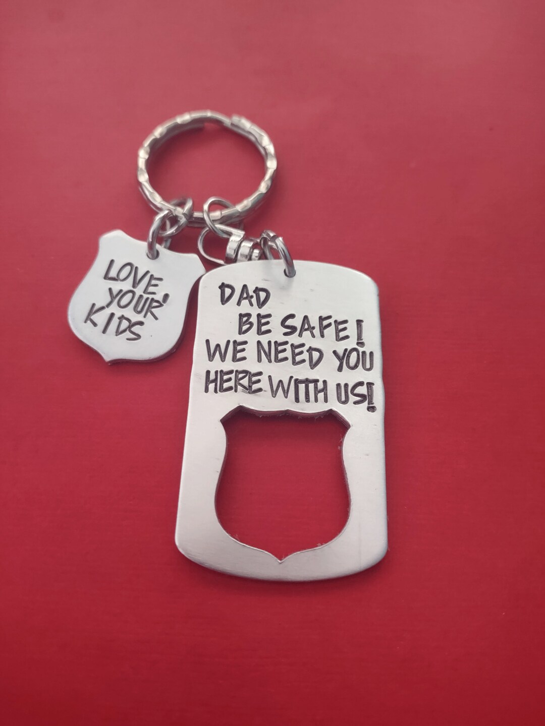 Police Keychain, LEO, Cop Husband Gift, Hand Stamped Law Enforcement ...