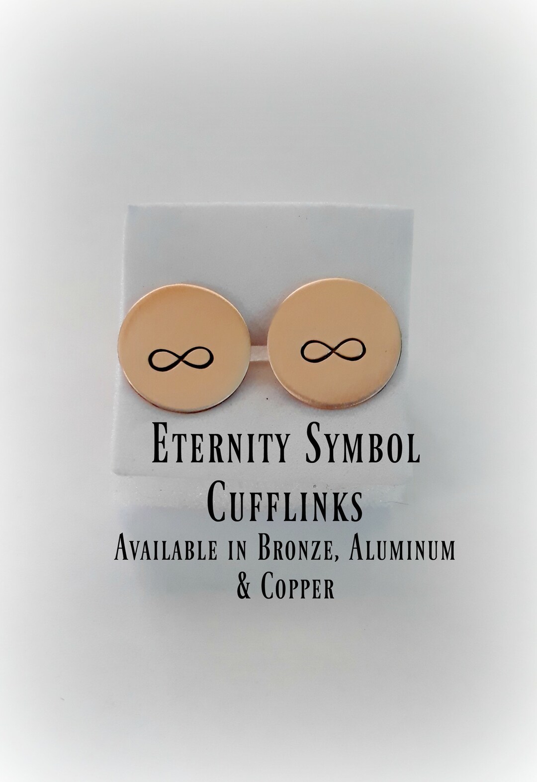 Eternity Symbol Anniversary Cufflinks, Hand Stamped 10 Years Counting ...
