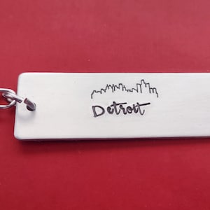 Detroit Skyline Keychain, City Skyline Key Chain, Michigan Keychain ...
