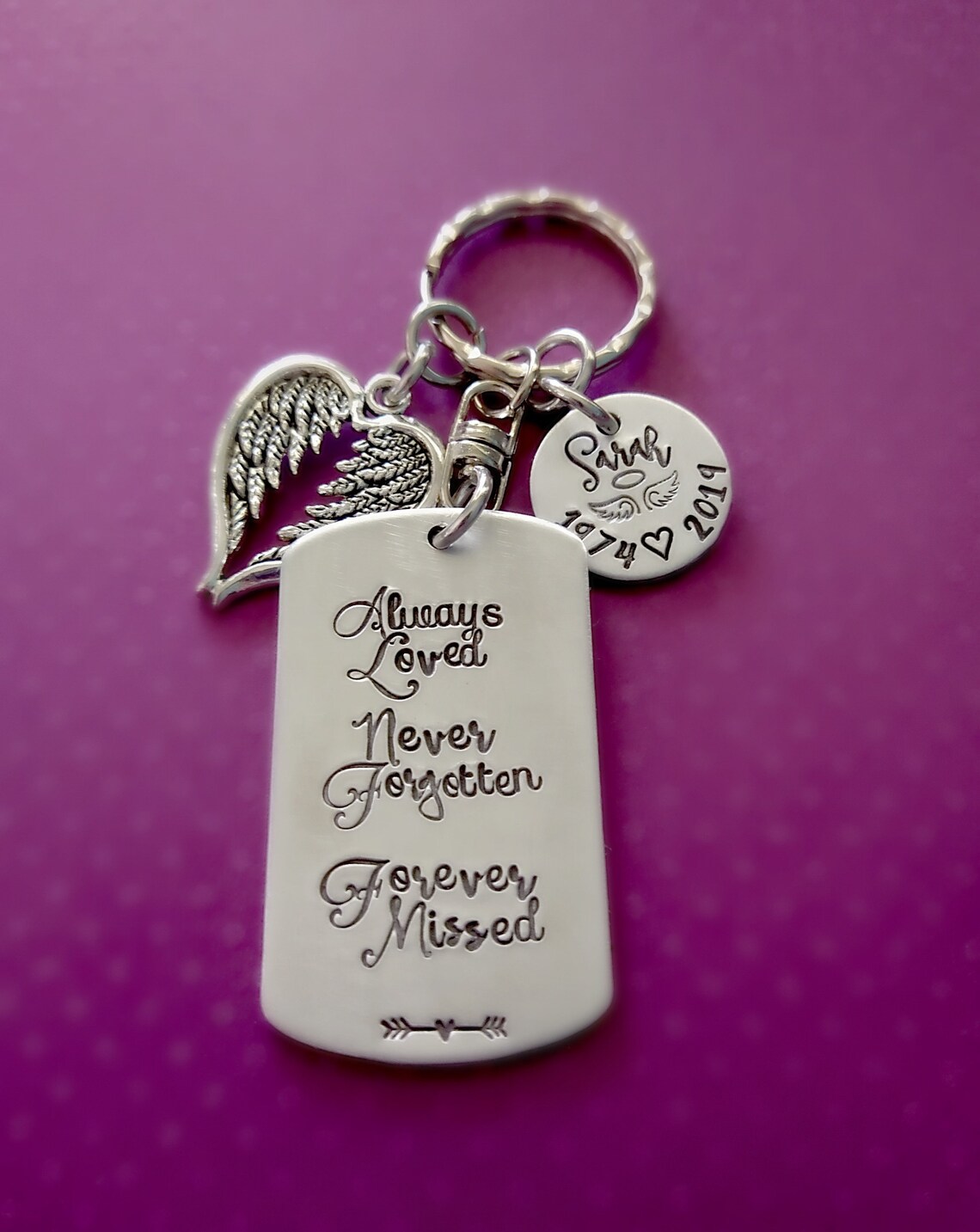 Personalized Memorial Keychain Loss of Parent Sympathy Gift | Etsy