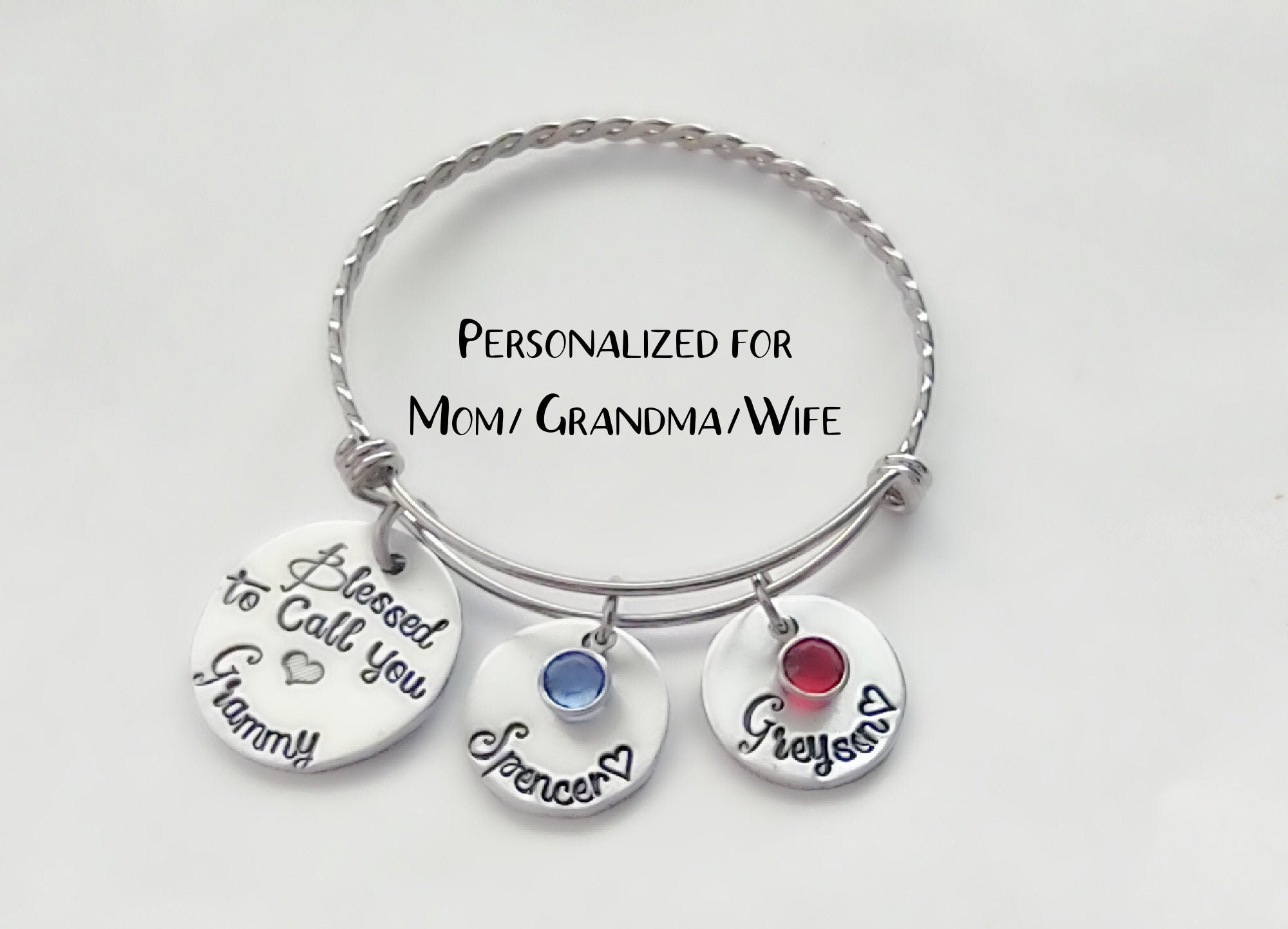 Personalized Mother's Day Bracelet Hand Stamped Jewelry | Etsy