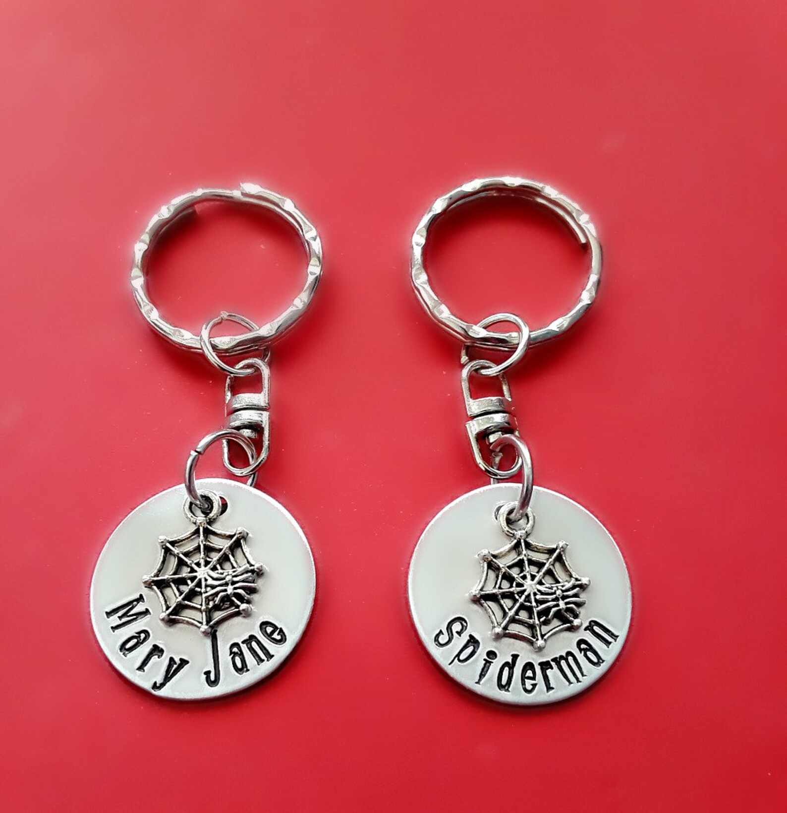 Spiderman & Mary Jane Keychain or Necklace Set Matching Key - Etsy