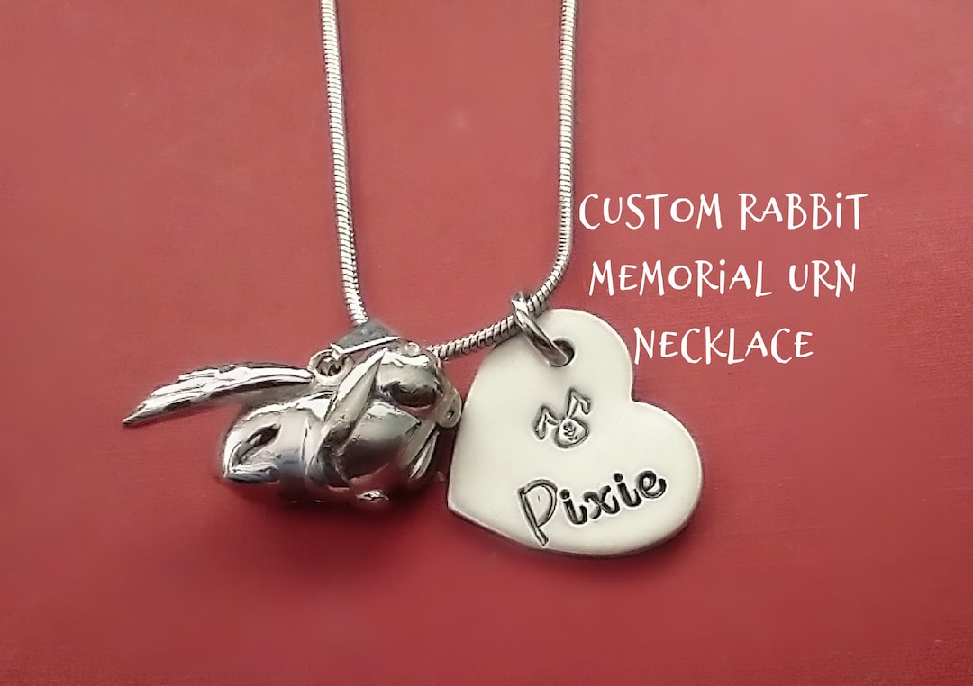 Personalized Rabbit Memorial Cremation Urn Necklace, Bunny Remembrance ...