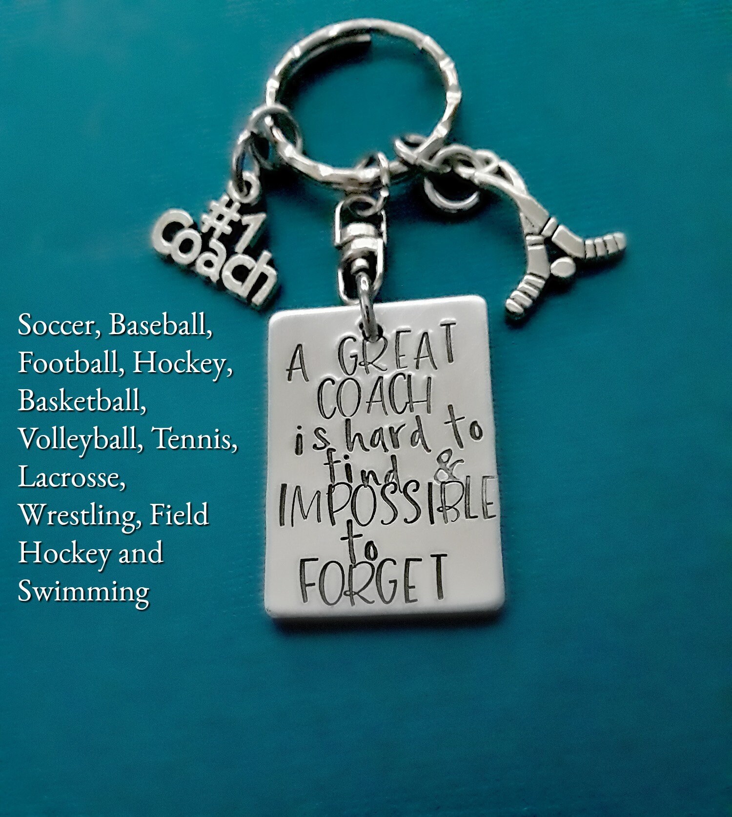 Personalized Coach Appreciation Keychain Hand Stamped Great | Etsy