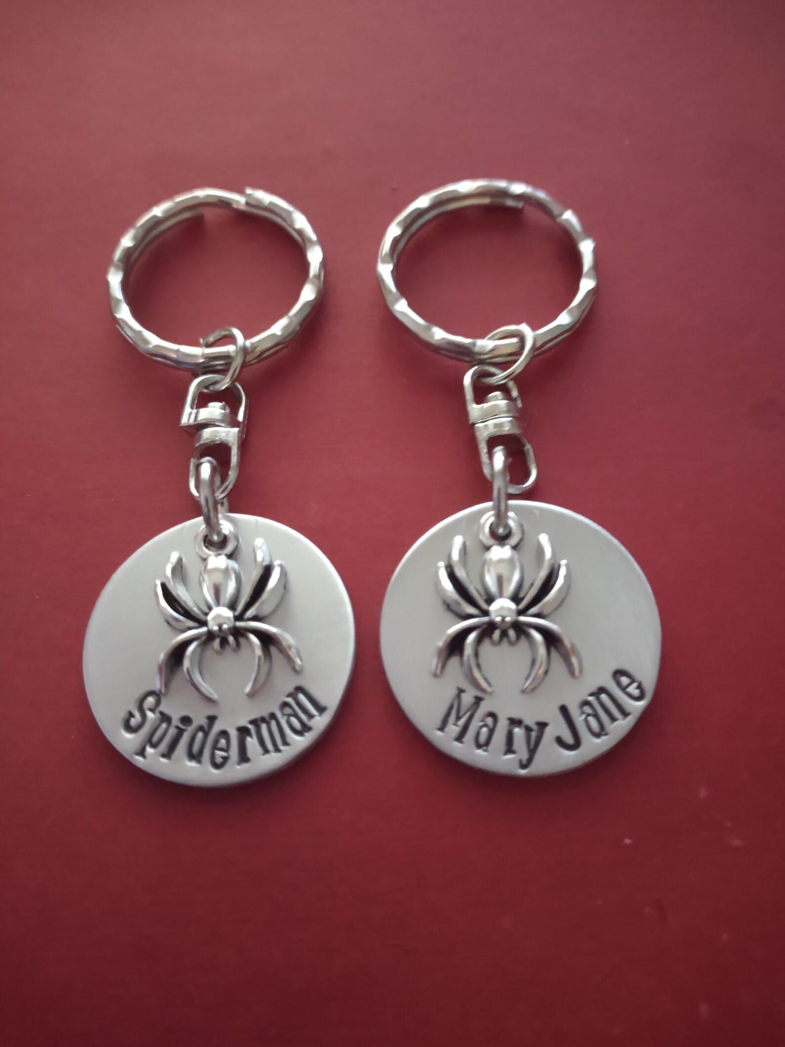 Spiderman & Mary Jane Keychain or Necklace Set, Matching Key Chains ...