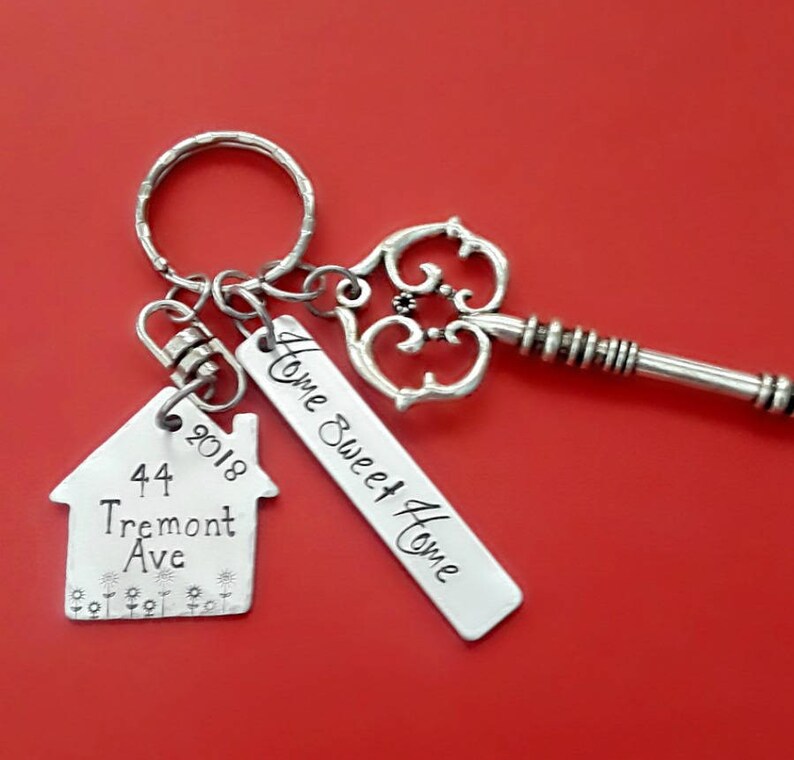 New Homeowner Keychain Hand Stamped New Home Purchase Key | Etsy