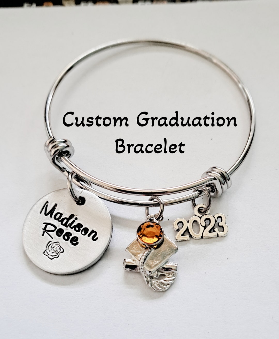 Custom Graduation Bracelet, Pre-k, Kindergarten Elementary Middle ...