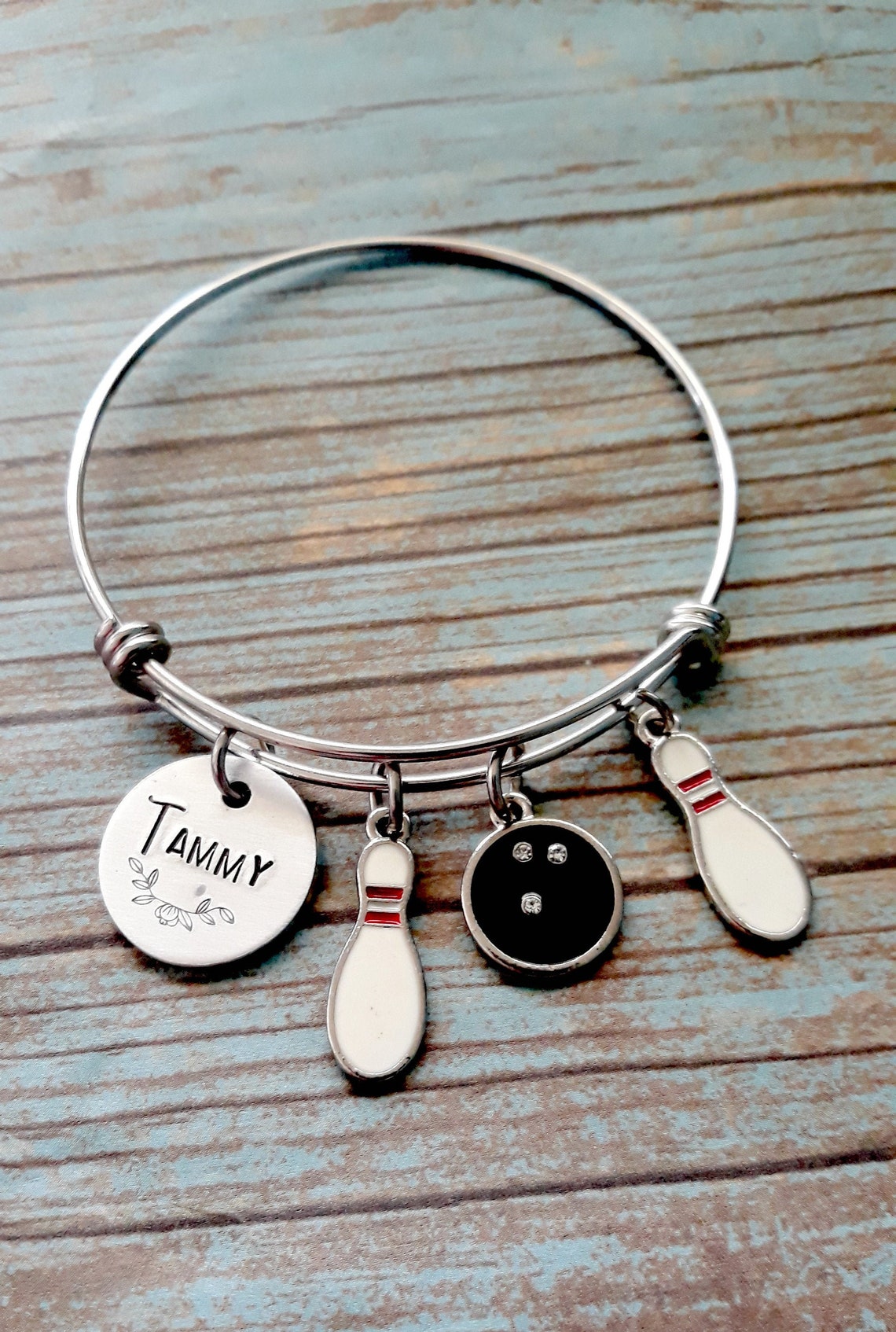 Personalized Bowling Bracelet Hand Stamped Name Bracelet | Etsy