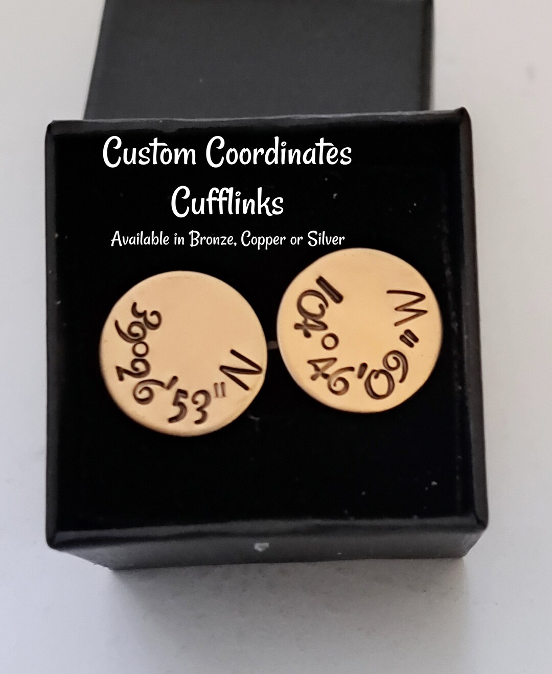 Custom Coordinates Cufflinks, Latitude Longitude, Wedding Day Gift ...