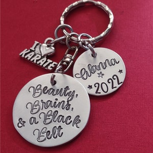 Personalized Martial Arts Keychain, Hand Stamped Karate Key Chain, Judo ...