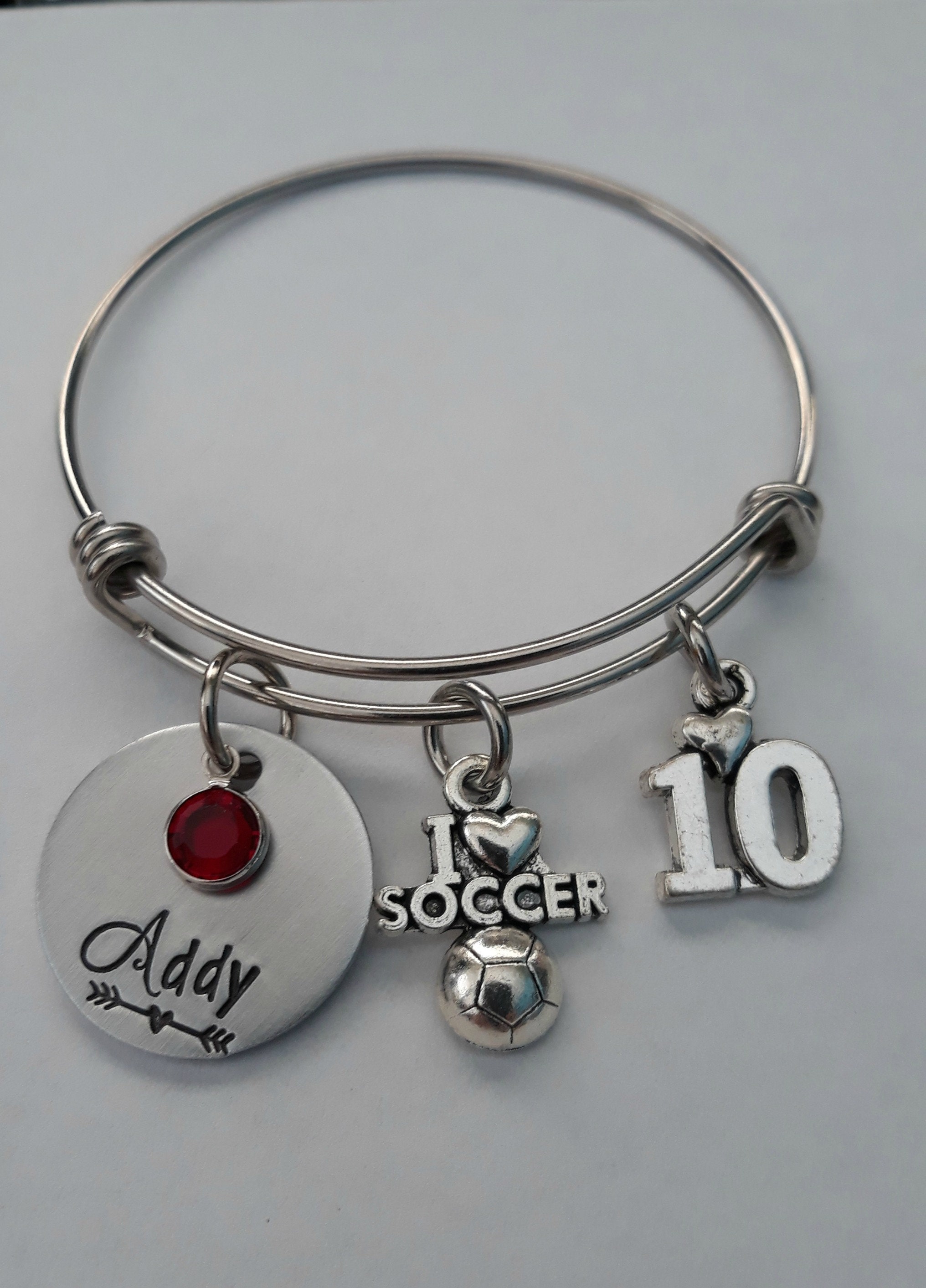 10th Birthday Girl Personalized Charm Bracelet Hand Stamped | Etsy