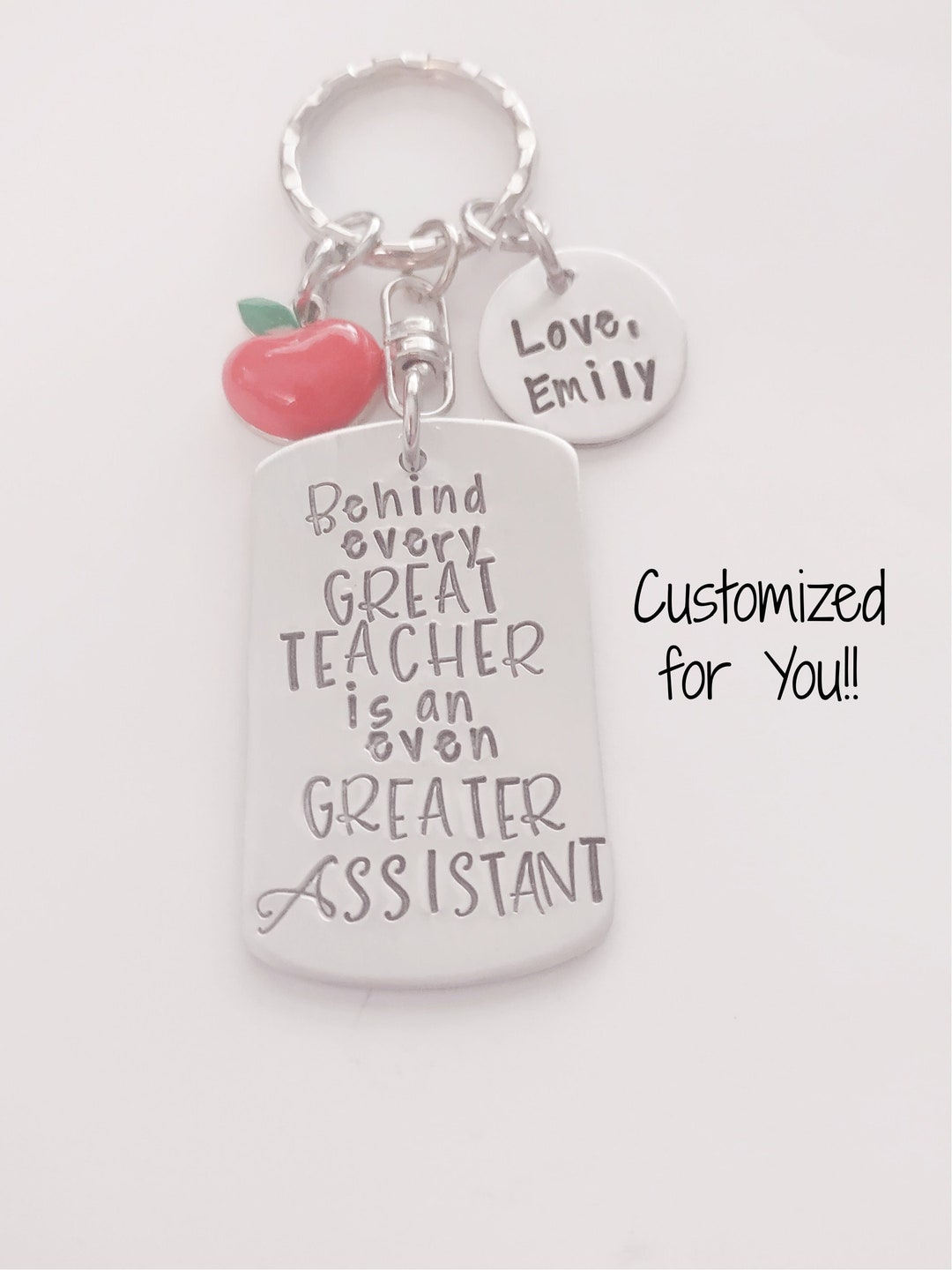 Hand Stamped Teacher's Assistant Gift Teacher's Aide - Etsy