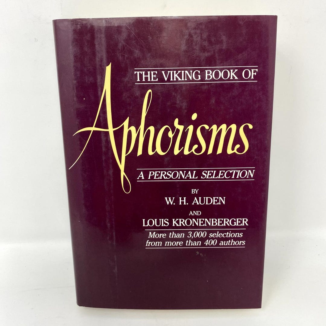 The Viking Book of Aphorisms : A Personal Selection - Etsy