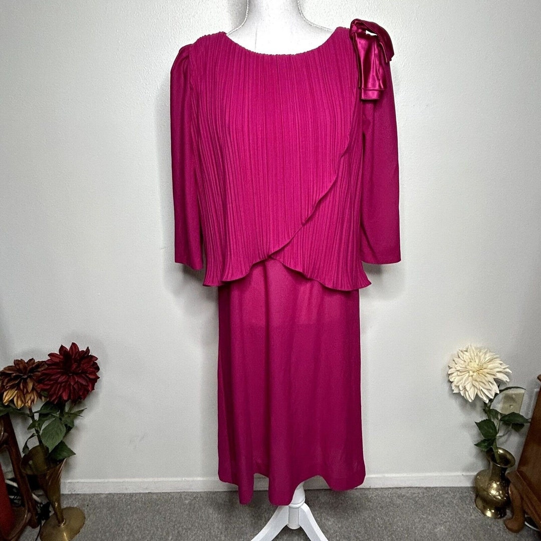 Vintage Sandi Dee Pink Midi 1980s Dress - Etsy