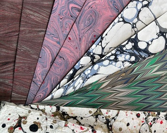 Hand Marbled Paper for Bookbinding, 9 X 12, Italian Vein Pattern ...