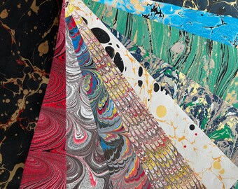Hand Marbled Paper for Bookbinding, 9 X 12, Italian Vein Pattern ...