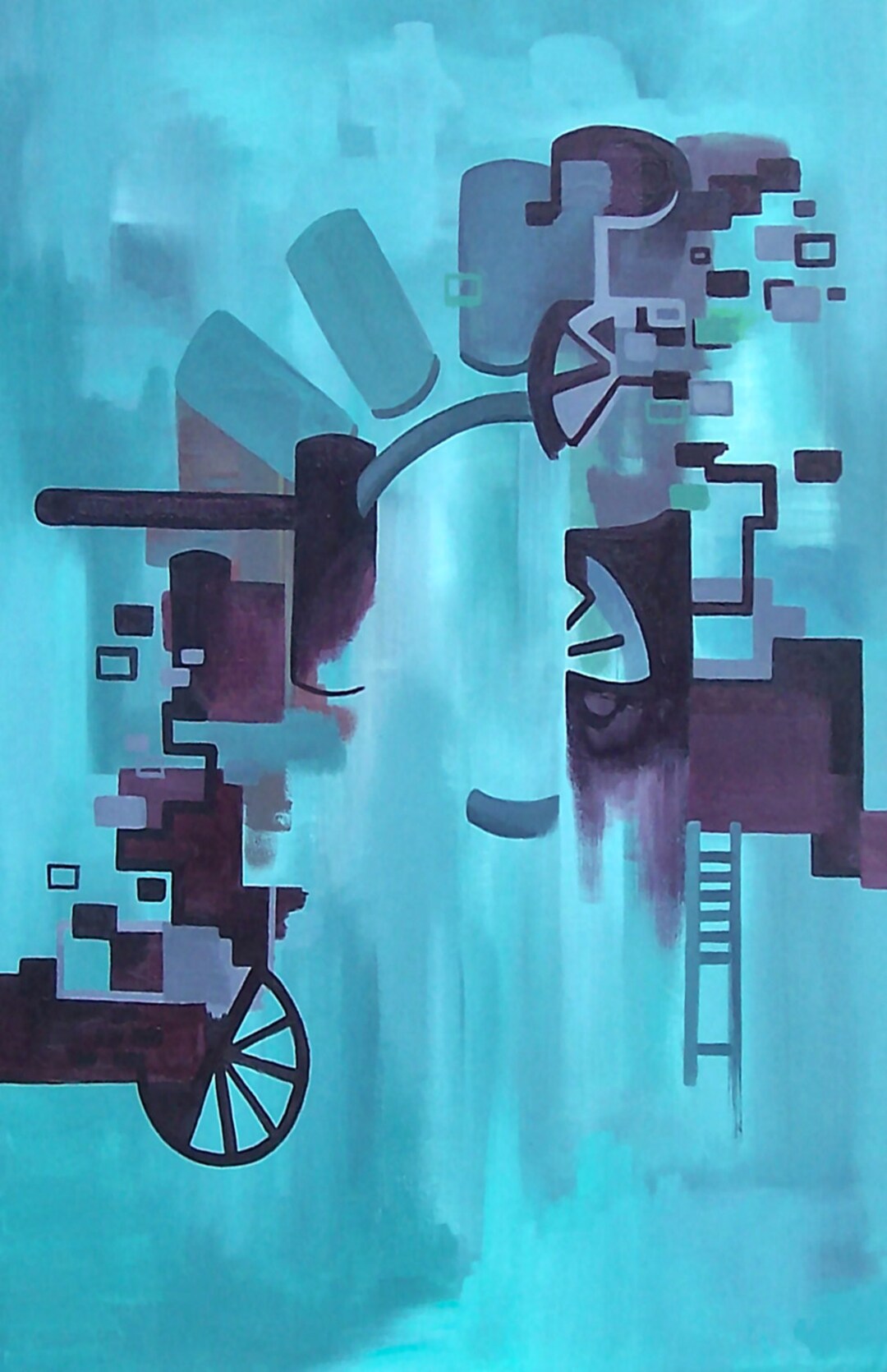 Original Modern Abstract Painting, Blue Abstract Art, Contemporary ...