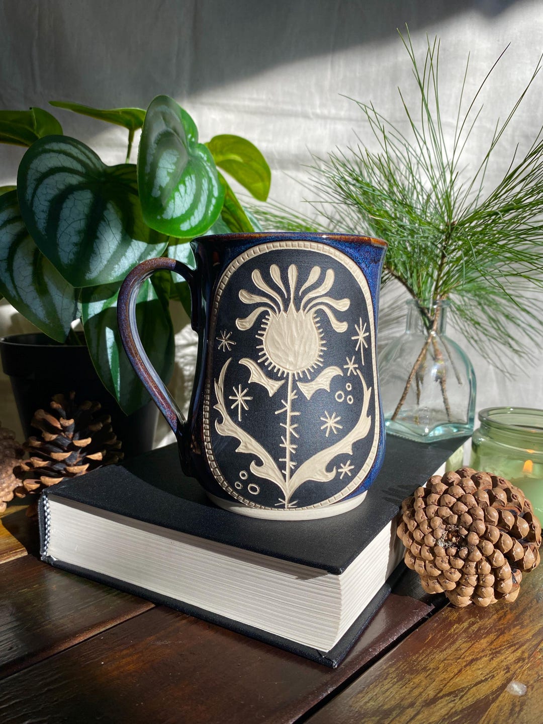 Amethyst Thistle Mug | 20 Fl Oz | Handmade Ceramics - Etsy