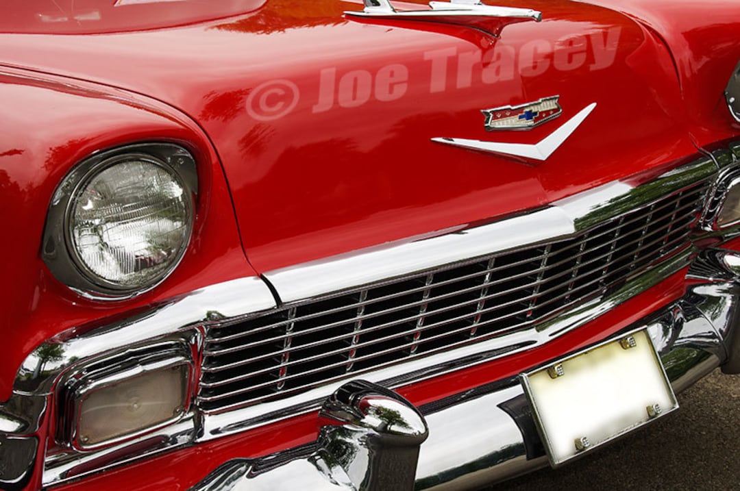 1956 Red Chevrolet, Classic Cars, Automotive Decor, Automobile ...