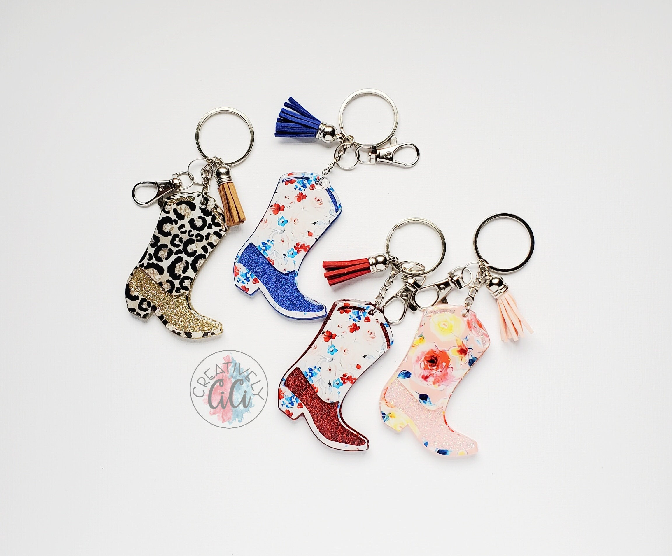 Cowboy Boot Keychain, Cowgirl Bag Tag, Bachelorette Gift, Birthday Gift ...