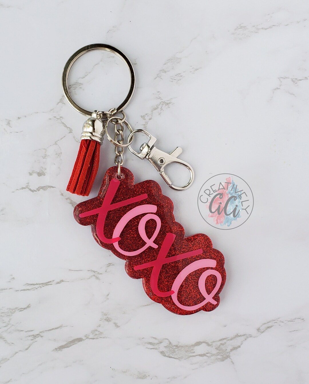 XOXO Keychain, Valentine's Day Keyring, Key Fob, Bag Tag, Vday Gift for ...
