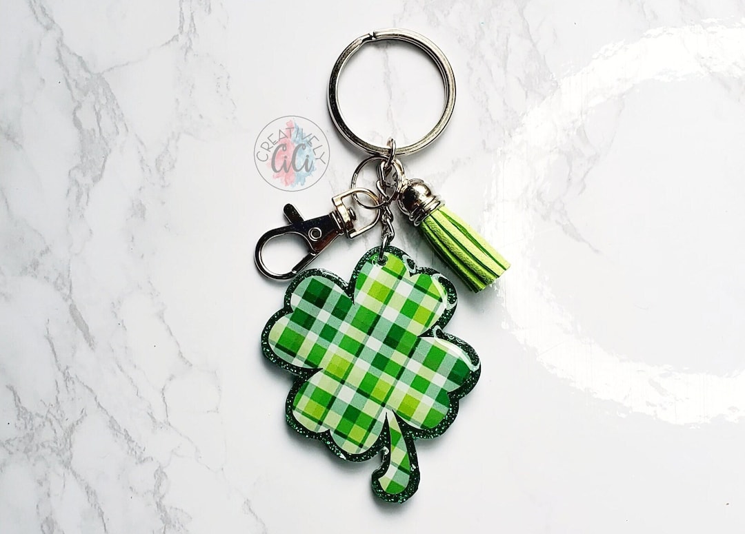 Shamrock Keychain, St. Patrick's Day Key Chain, Four Leaf Clover Key ...
