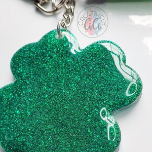 Plaid Shamrock Glitter Keychain, St. Patrick's Day Keyring, Four Leaf ...