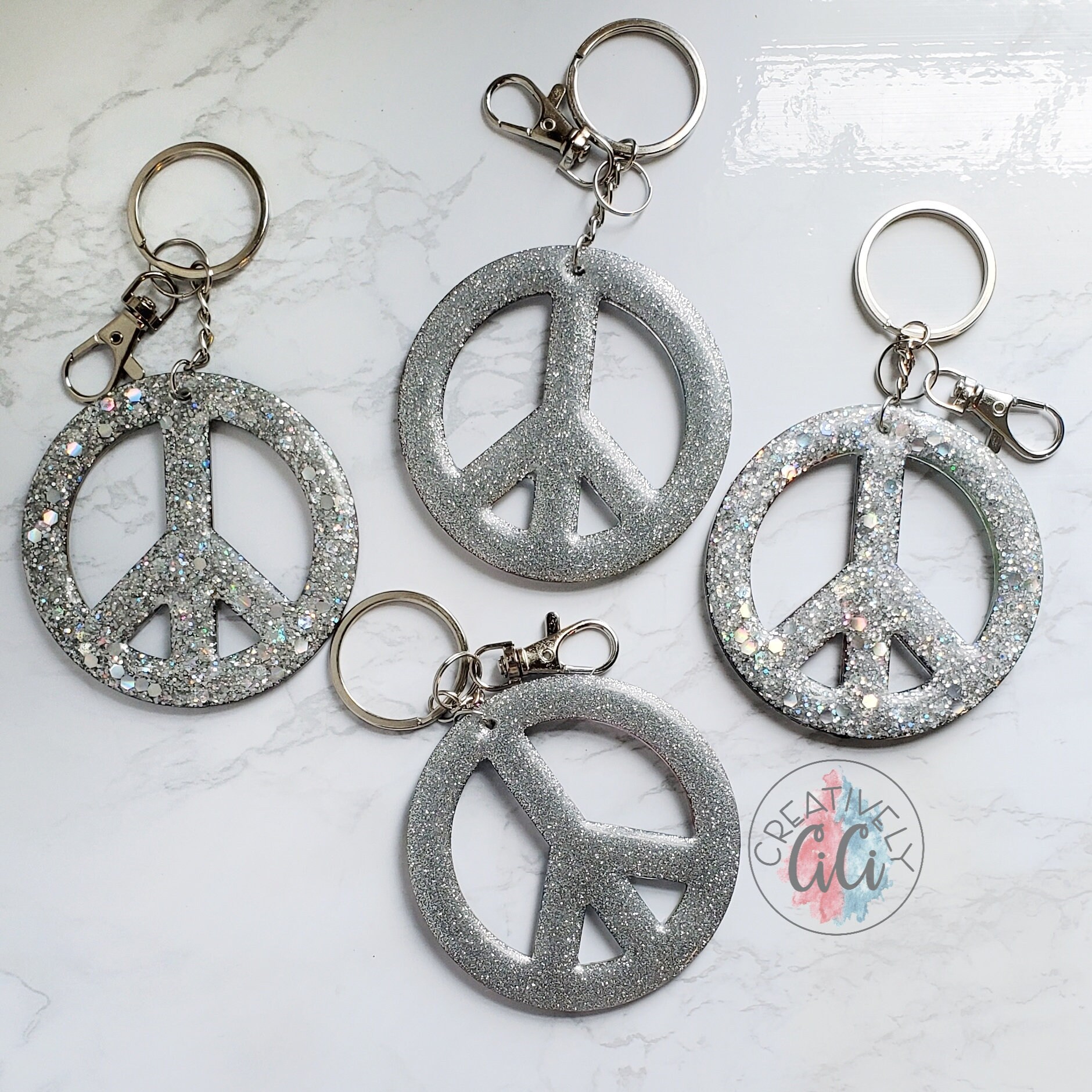 Peace Sign Keychain, Hippie Key Chain, Rainbow Key Ring, Tie Dye ...