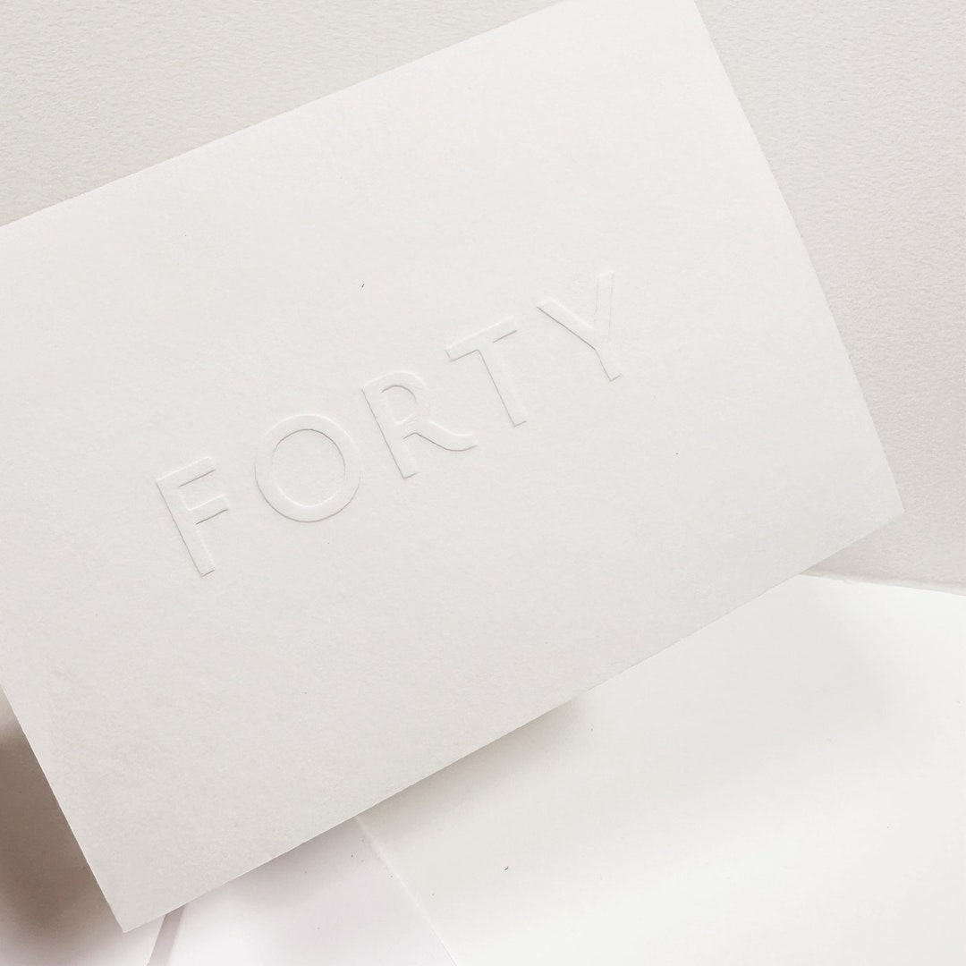 40th Forty Birthday Card for Her Letterpress Embossed Card - Etsy